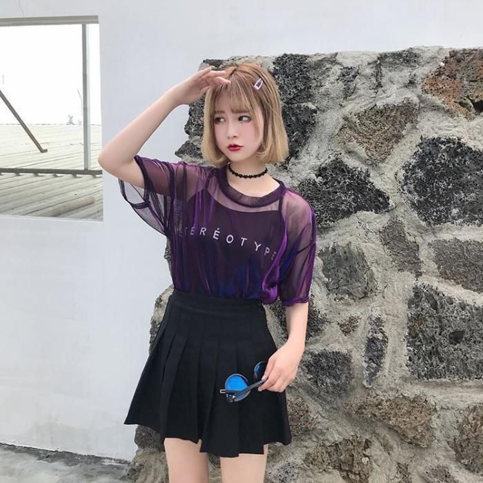 シースルー トップス 半袖 夏 レディース シアー 韓国風 ダンス シースルー トップス 半袖 夏 レディース シアー 韓国風 ダンス