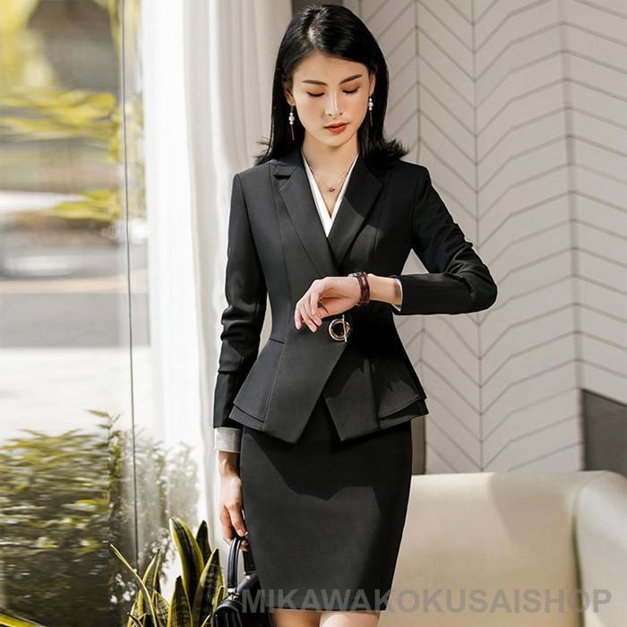スーツ レディース 上下セット パンツスーツ スカートスーツ 2type ビジネス リクルート OL テーラード ストレッチ 女性 : mizu-2410na780 : 三川国際ショップ ...