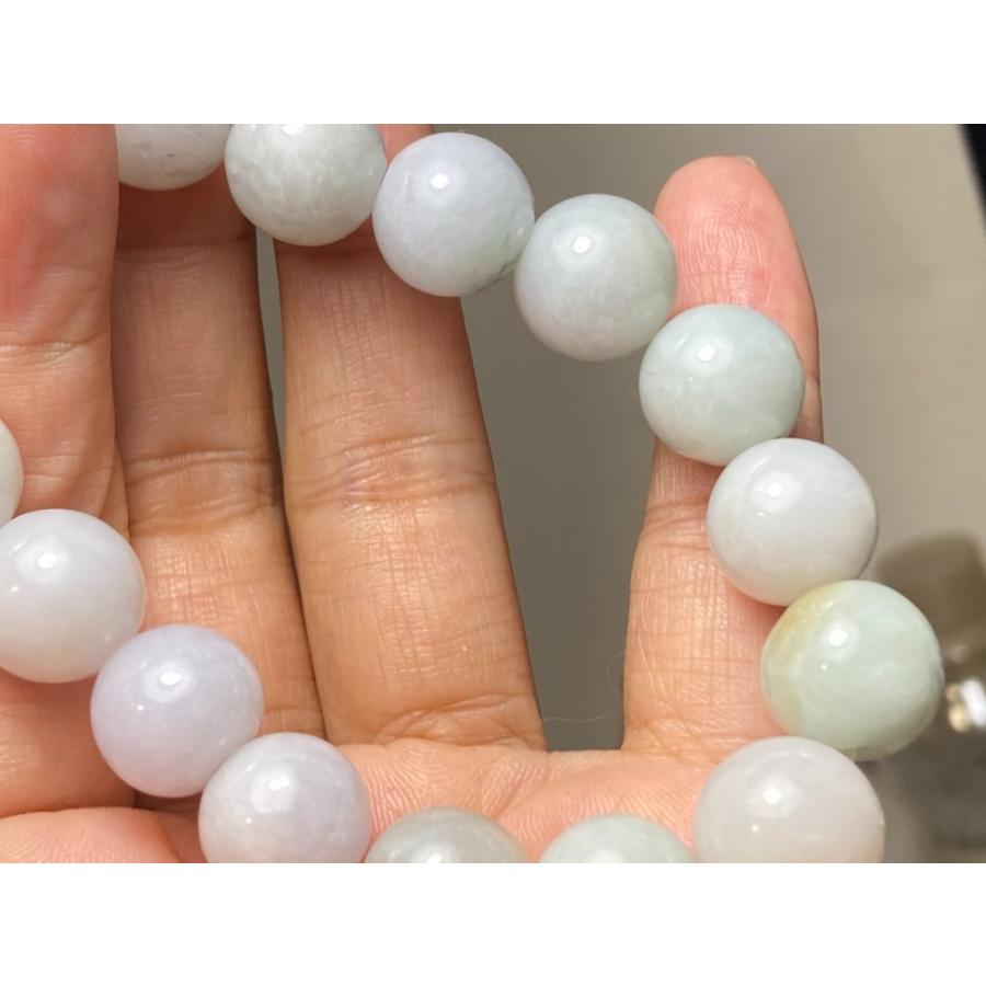 BR4-05 大粒 12.8mm ミャンマー産 天然本翡翠 ブレスレット : Mika-Jewelry - 通販 - Yahoo!ショッピング