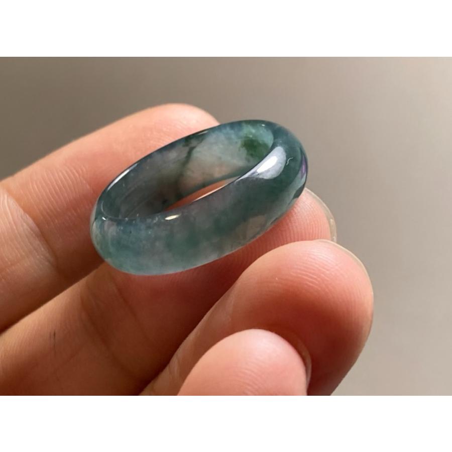L13-25 氷種 青灰色 19.5号 グアテマラ産 A貨 本翡翠 くりぬき リング : Mika-Jewelry - 通販 - Yahoo!ショッピング