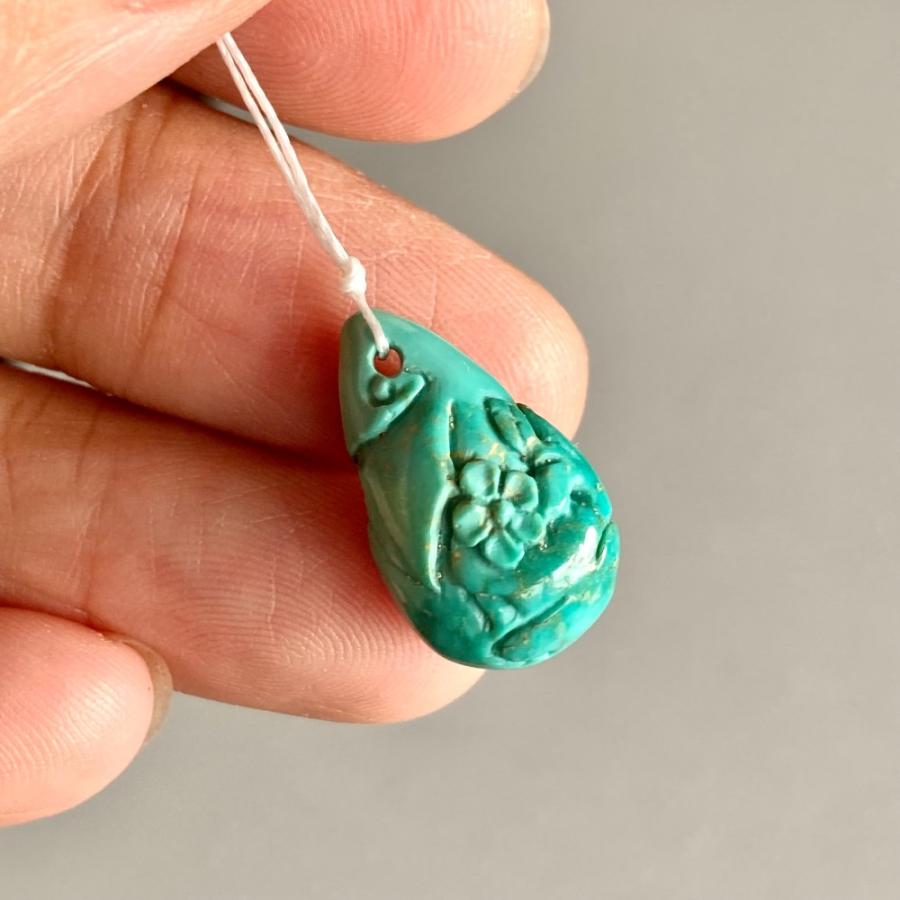 Mika-Jewelry-TK02 一点物 天然 ターコイズ トルコ石 手彫り 彫刻 梅 ペンダント ルース 裸石 : Mika-Jewelry - 通販 - Yahoo!ショッピング