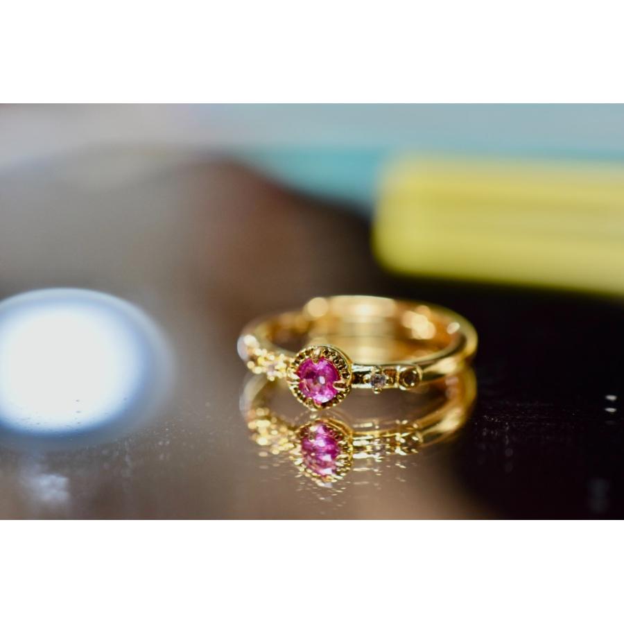 RG23-145 天然 ピンク サファイア リング 指輪 シンプル フリーサイズ 18KGP 金属アレルギー対応 : Mika-Jewelry - 通販 - Yahoo!ショッピング