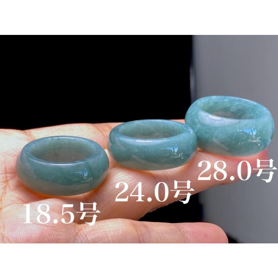 L117 藍水 18.5号 24.0号 28.0号 天然 グアテマラ産 本翡翠 くりぬき 広幅 リング 板指 : Mika-Jewelry ...