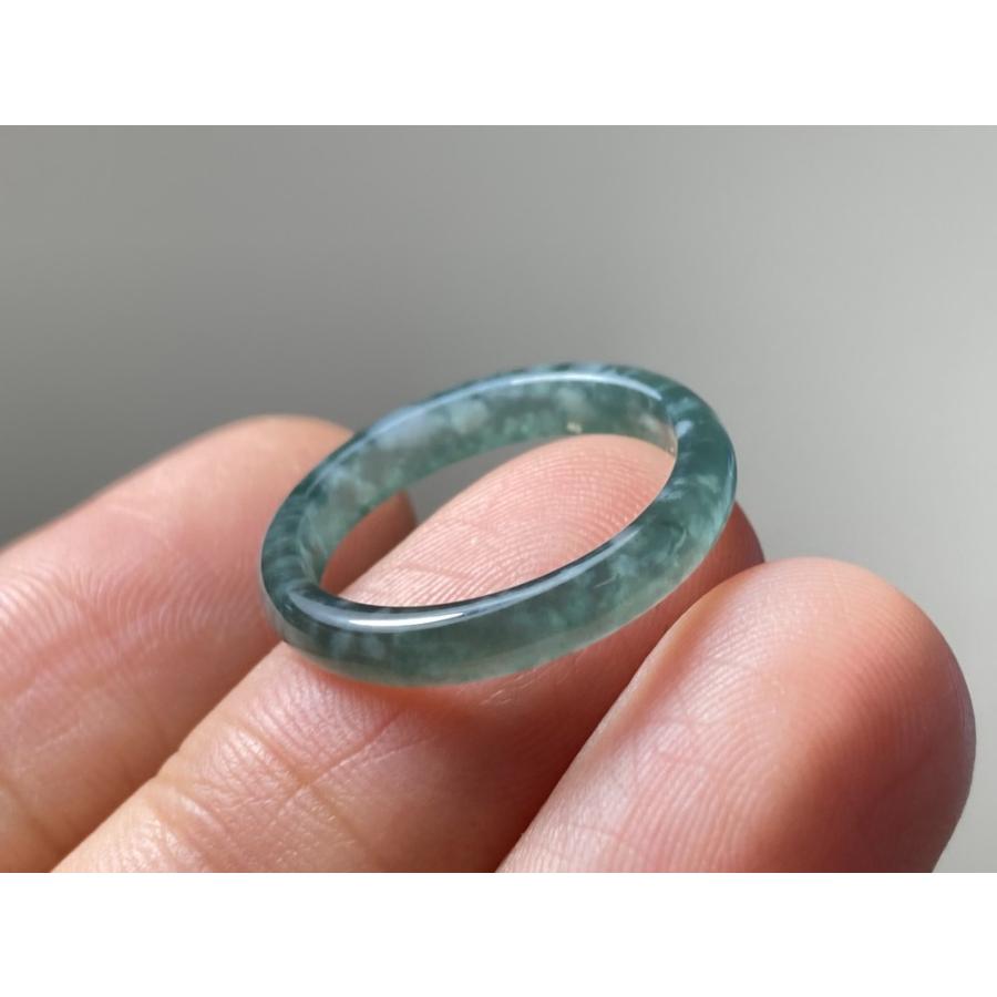 L126 氷種 藍水飄雪花 11.5号 天然 グアテマラ産 A貨 本翡翠 くりぬき リング : Mika-Jewelry - 通販 ...