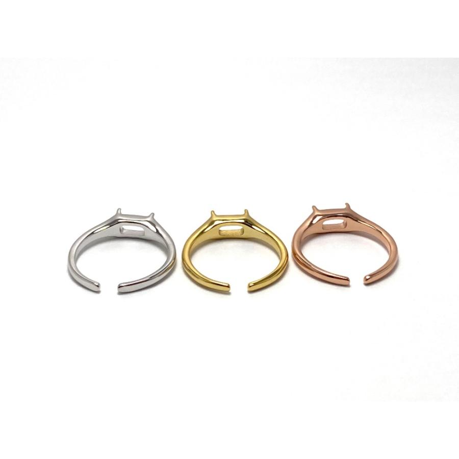 RG49 上品 3.2x5.6~3.3x5.8mm 空枠 ミニ ファセット 台座 四角形 長方形 リング枠 ルース 裸石 天然石 指輪 石枠 ...