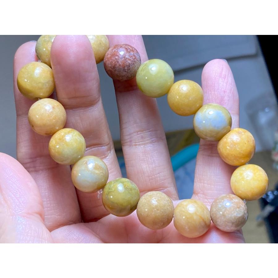 B23-69 大粒 黄翡翠 12.5mm ミャンマー産 天然本翡翠 ブレスレット : Mika-Jewelry - 通販 - Yahoo!ショッピング