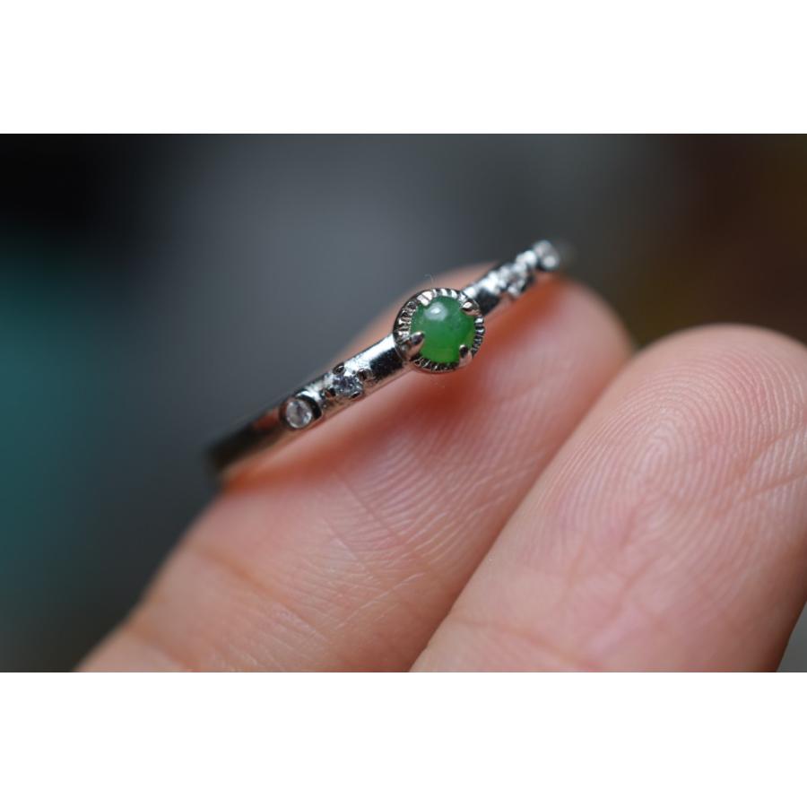 SR4-82 シルバー ミニ 緑 天然 本翡翠 リング 指輪 フリーサイズ 金属アレルギー対応 : Mika-Jewelry - 通販 - Yahoo!ショッピング