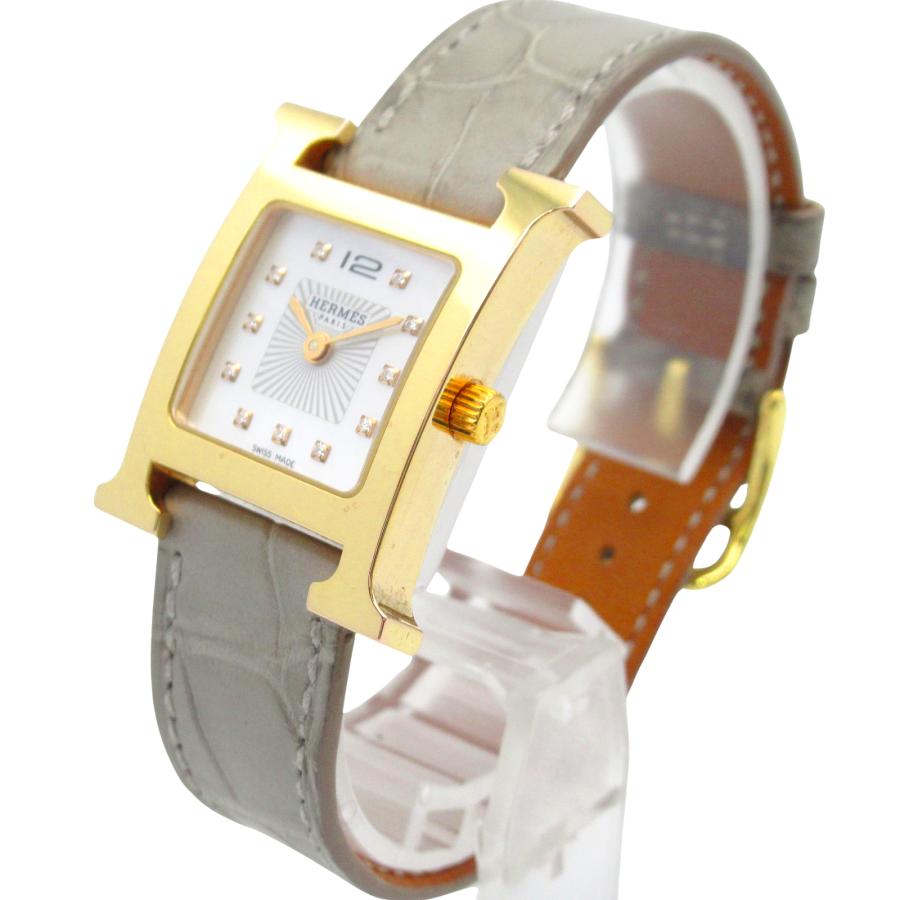 HERMES エルメス Hウォッチ 11Pダイヤ ブランドオフ GP（ゴールドメッキ） 腕時計 GP/クロコ革 中古 レディース : Mike Museum - 通販 - Yahoo!ショッピング