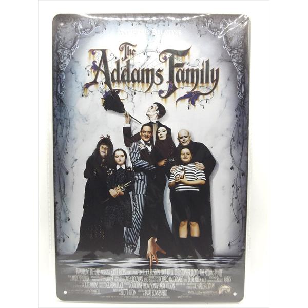 【ブリキ看板/tin plate】The Addams Family 映画ポスター柄 ブリキプレート アダムス ファミリー ティンプレート ...