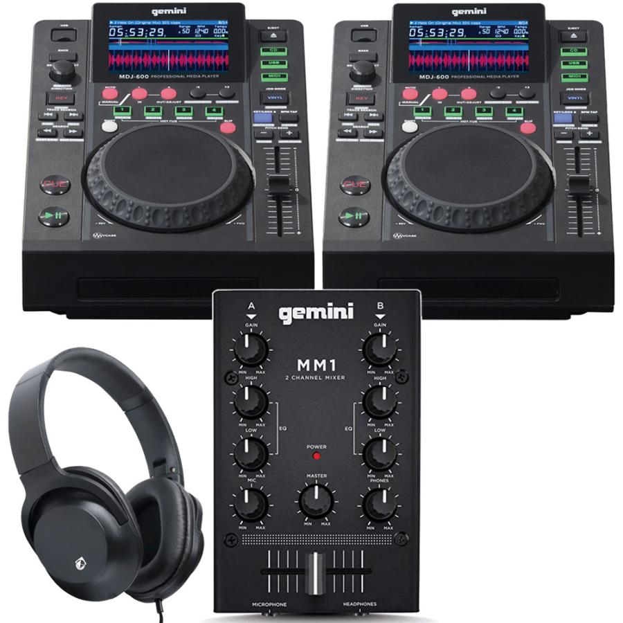 gemini ジェミナイ MDJ-600 ×2 + DJミキサー MM1 ヘッドホン KHP-001 セット : 三木楽器Yahoo!ショップ - 通販 - Yahoo!ショッピング