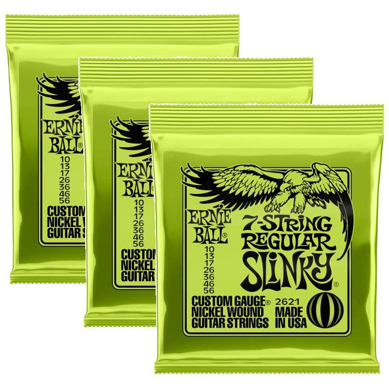 3セット販売 》ERNIE BALL 2621 Regular Slinky Nickel Wound 7-String Electric Guitar Strings 10-56 Gauge ...