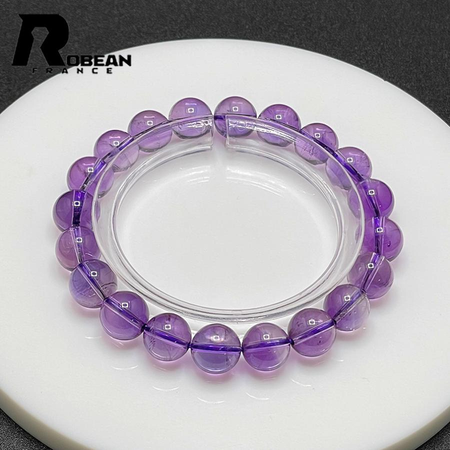 逸品 EU製 定価5万円★ROBEAN・アメジストファントム★パワーストーン ブレスレット アクセサリー 天然石 レア 9.3-9.8mm C418255 : zb4016 ...