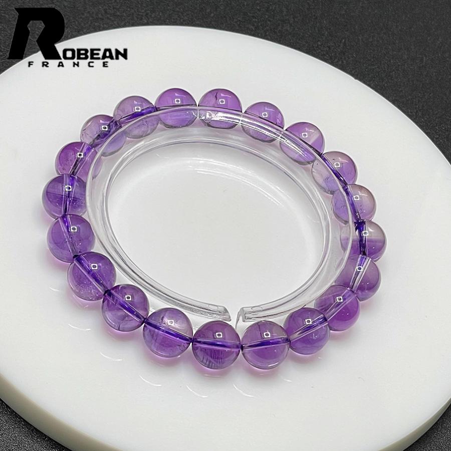 逸品 EU製 定価5万円★ROBEAN・アメジストファントム★パワーストーン ブレスレット アクセサリー 天然石 レア 9.3-9.8mm C418255 : zb4016 ...