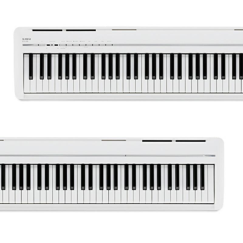 KAWAI KAWAI ES120W 【X型スタンド、ヘッドフォン、オリジナル巾着、楽器クロスセット】ホワイト カワイ コンパクト 電子ピアノ ...