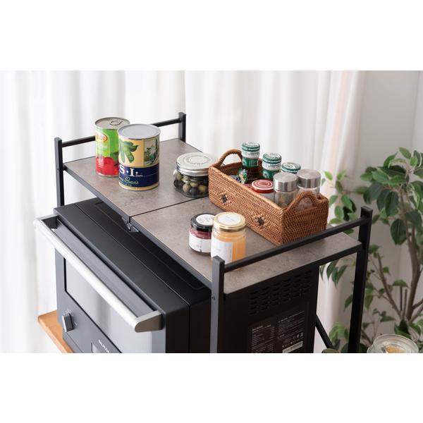 フォールディングレンジラック レンジ台 2段 折りたたみ キッチンラック 黒グレー : lfs-53bk : InteriorShopMikiya - 通販 - Yahoo!ショッピング