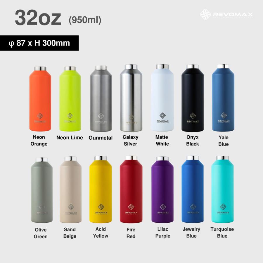 REVOMAX 【レビュー特典】【REVOMAX公式】32oz(950ml) By YOU 真空断熱 保冷 保温 炭酸 アウトドア スポーツ ヨガ プレゼント メーカー保証付き レボマックス ...
