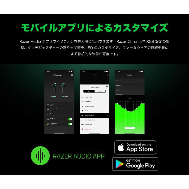 Razer ゲーミングイヤホン Hammerhead True Wireless - 2nd Gen ワイヤレス RZ12-03820100 ...