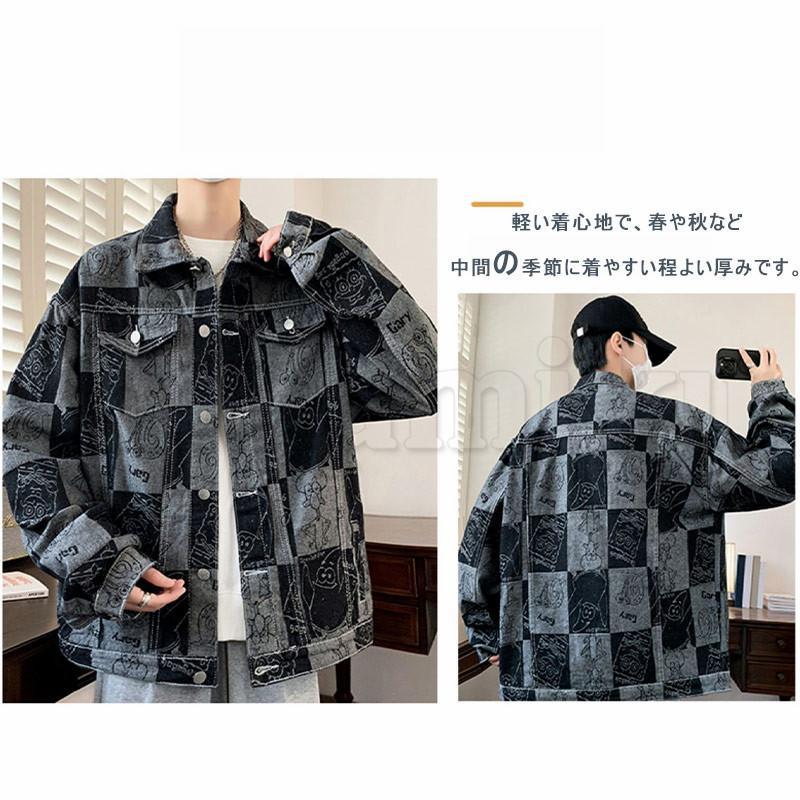 Gジャン メンズ デニムジャケット ジャケット デニム ジージャン 春 春服 上着 アウター ブルゾン カジュアル お洒落 細身 ブラック キャラクター 送料無料 : ミックミック - 通販 ...