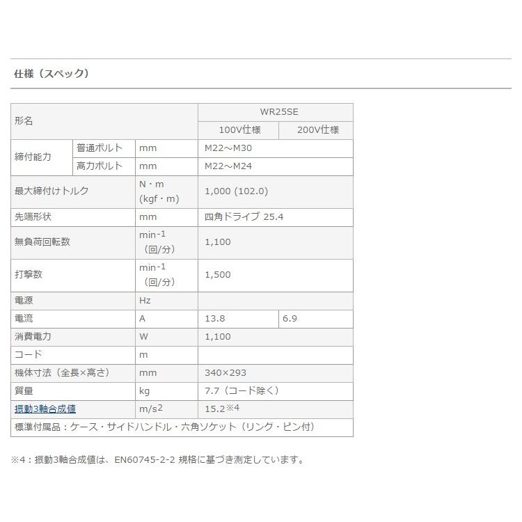 HiKOKI ハイコーキ インパクトレンチ WR25SE 100V ACブラシレスモーター （旧日立工機） : カイノス Yahoo ...