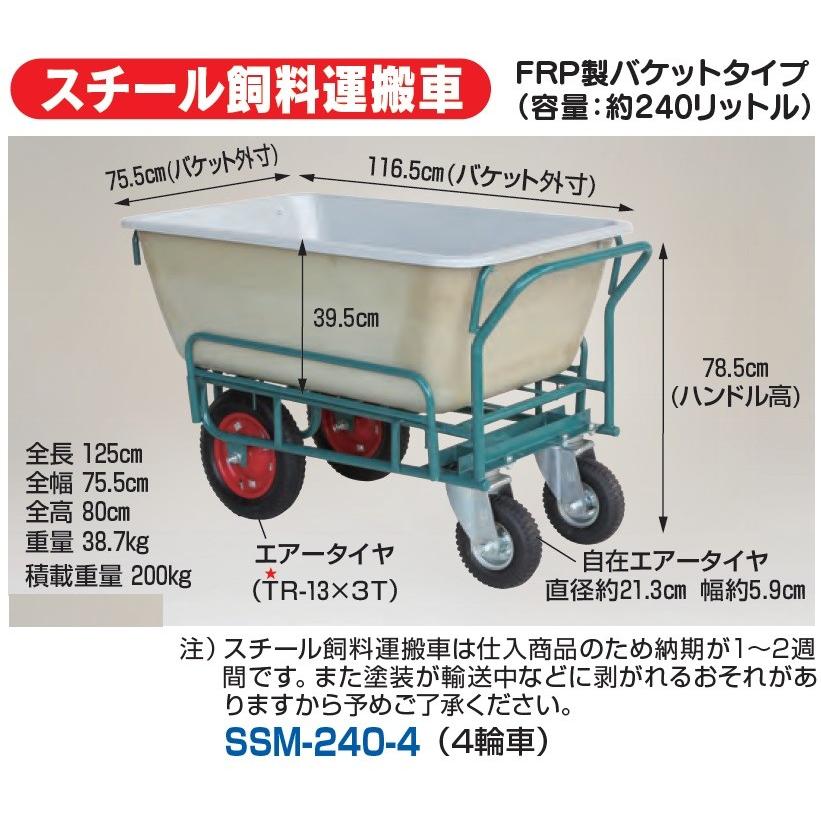 SSM-240-4 ハラックス スチール飼料運搬車 SSM-240-4 SSM2404 飼料用4型（4輪車） : カイノス Yahoo ...