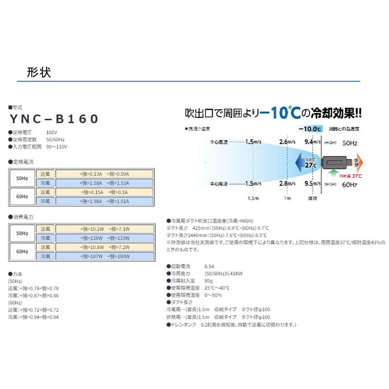 日動工業 ポータブルスポットクーラー カンゲキくん2 ＜YNC-B160＞ 【アウトドア キャンプ 工場 避難所 倉庫 現場 夏 涼しい】 : カイノス Yahoo!ショッピング店 - 通販 ...