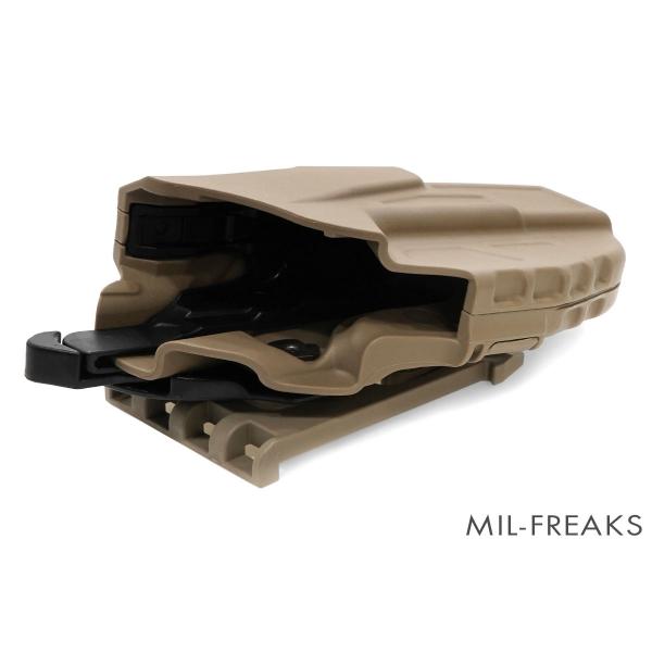 US 米軍実物 Safariland Model 7378 7TS ALS ホルスター + QLSフォーク セット Glock 17/19 ...