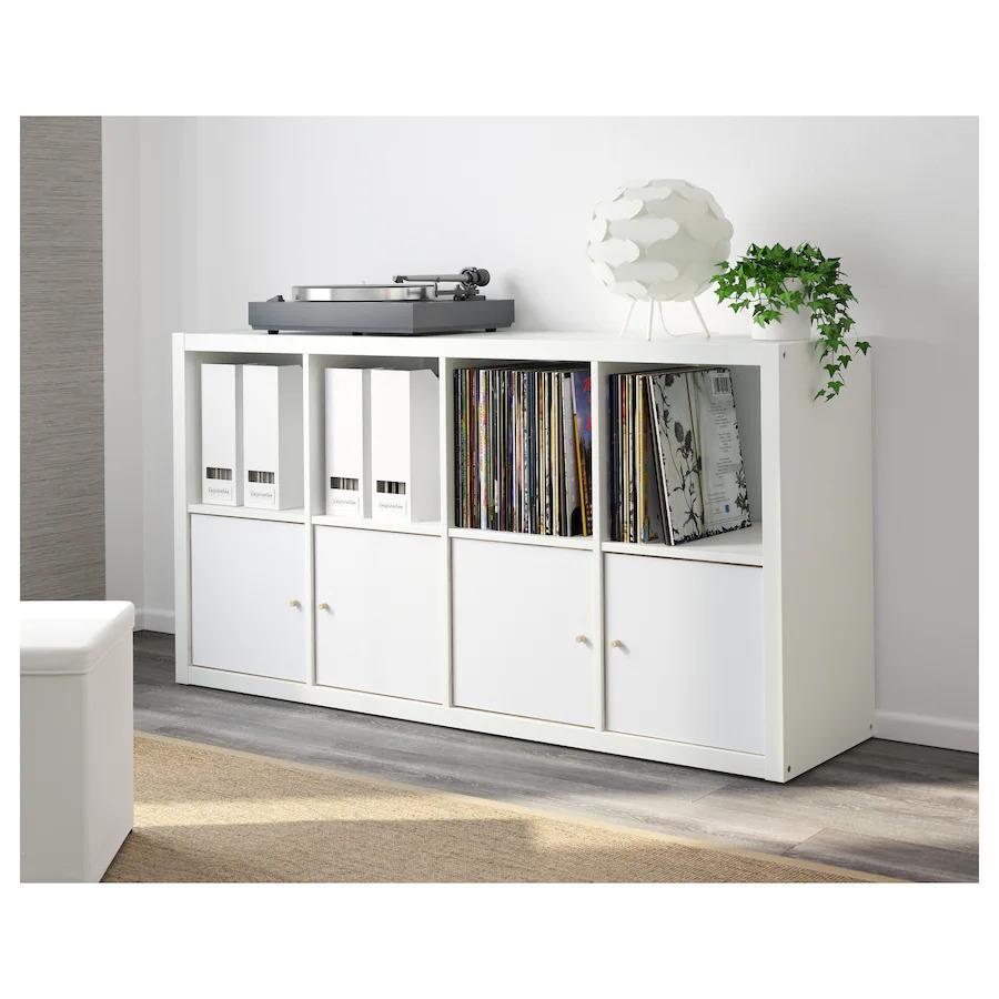 イケア IKEA イケア KALLAX カラックス シェルフユニット ホワイト 北欧 スウェーデン 飾り棚 本棚 (203.518.84 ...