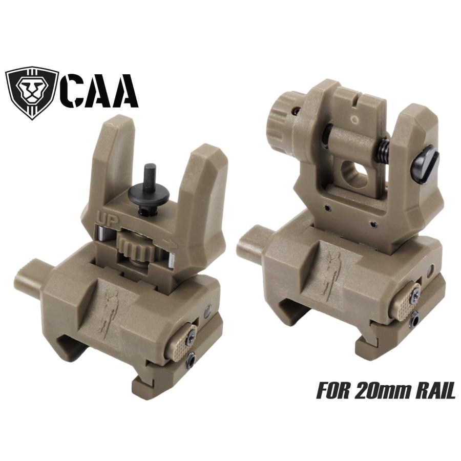 CAA-FRS-001DE CAA Airsoft FSS フリップアップ サイトセット for 20mmレール CAD-SIS-01-DE ...