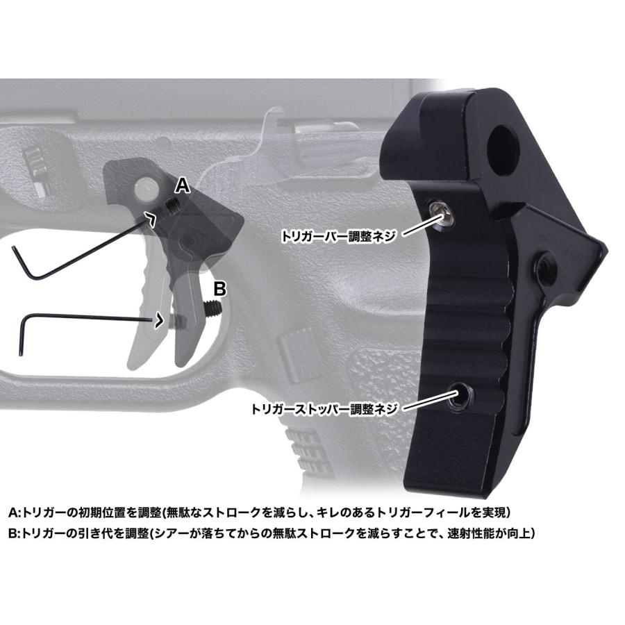 COW-AAP-TG003BL COWCOW TECHNOLOGY A6061 CNC アジャスタブルトリガー for TM GBB GLOCK/AA AAP-01 ブルー ...