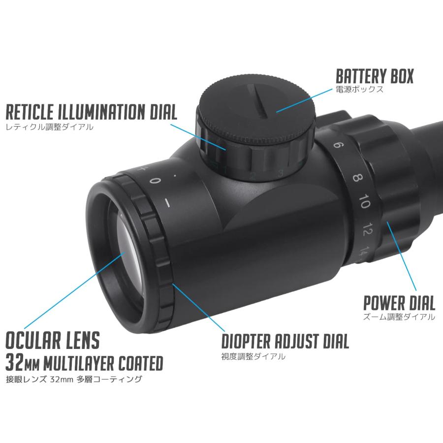 OHT-SCP-005 MILITARY BASE 6-24×50MD+AO+EG イルミネーション ライフルスコープ 1インチボディ ...