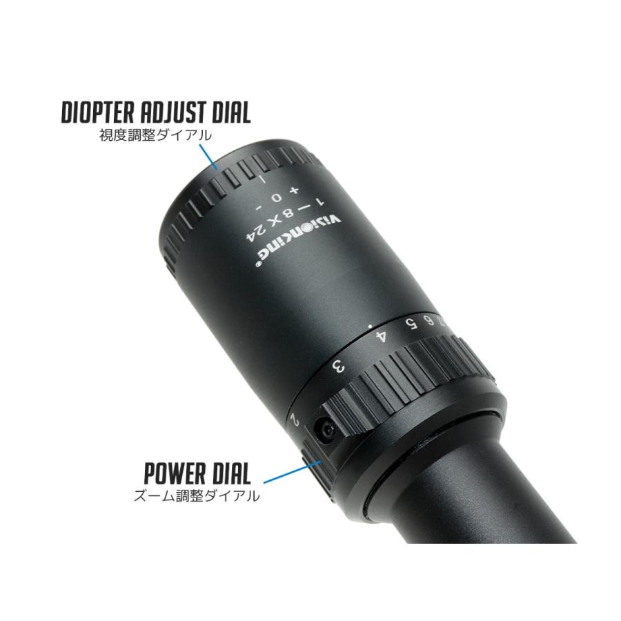 VSK-SCP-0004 VISION KING 1-8x24XL CQBスコープ Gen2 w/イルミネーション ナイトロイン :VSK ...