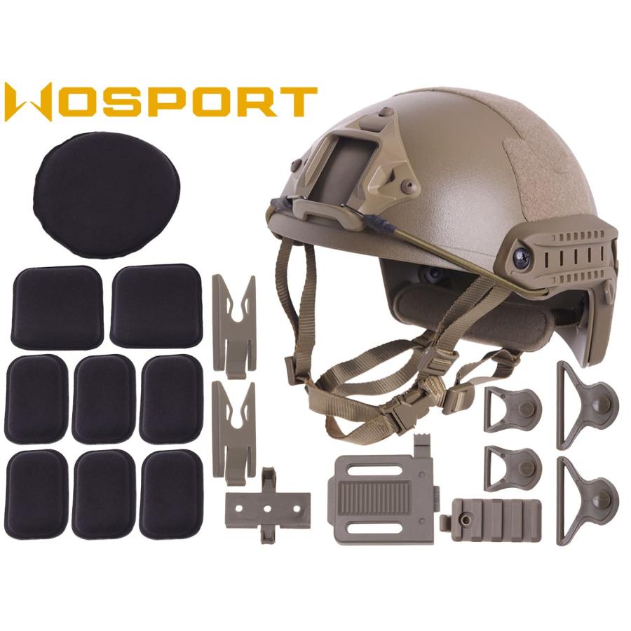 WO-HLM-006T WoSporT FAST MHタイプ ヘルメット スタンダードバージョン M-SIZE TAN : MILITARY ...