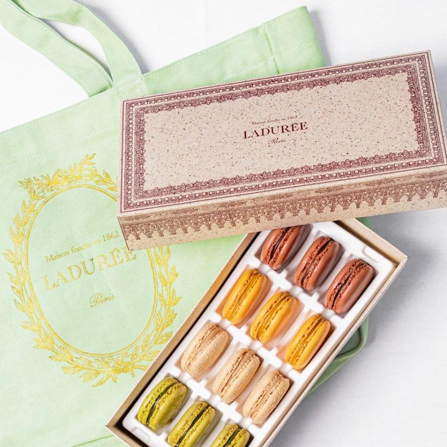LADUREE TOTE BAG ラデュレ トートバッグ オーガニックコットン マチあり お散歩 ショッピング FRANCE ...