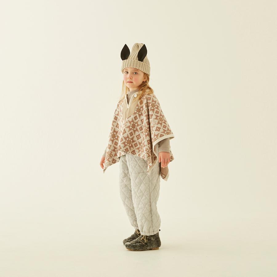 カーディガン "エルフィンフォルク" 子供服 Eight Star Jaquard ポンチョ ベージュ :elf232j09-01-12000 ...