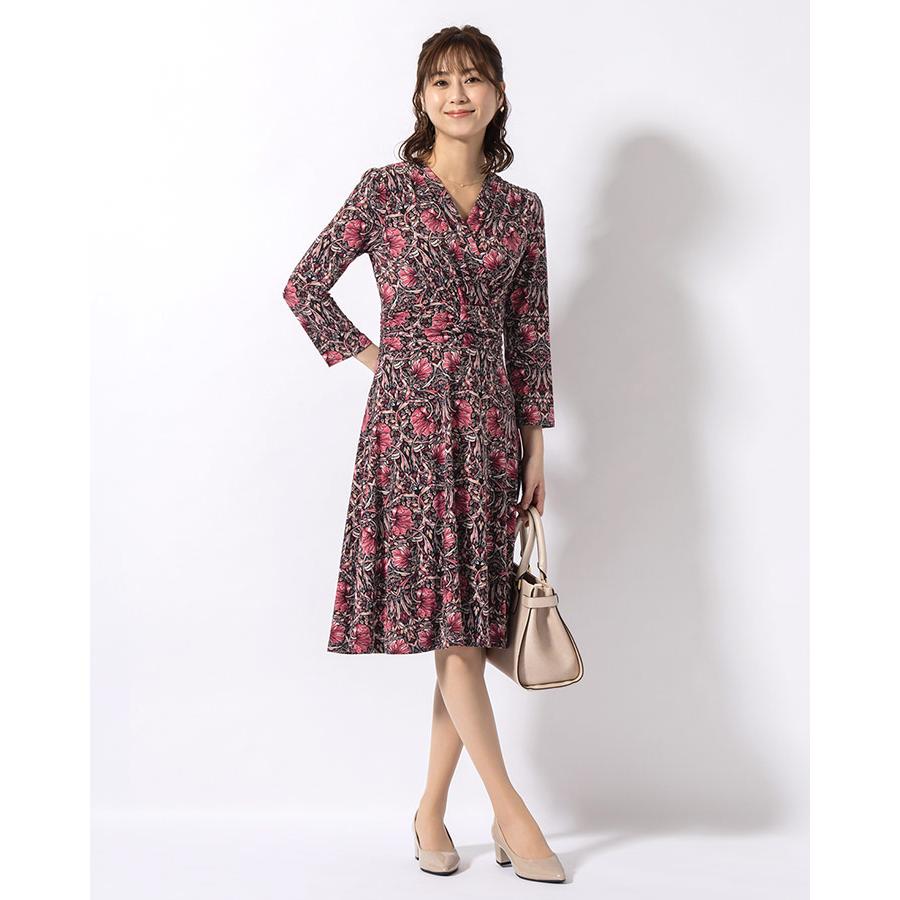 mimigrant ワンピース マリリン ツイスト オリエンタルボタニカル opp6-050005 きれいめ 30代 40代 50代 着やせ ...
