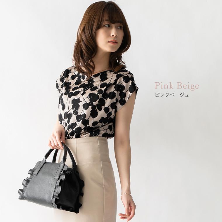 mimigrant ブラウス 2WAYブラウス ピンポンマム tp002-0008 きれいめ 30代 40代 50代 着やせ 上品 大きいサイズ一分袖 春夏秋 : mimigrant ...