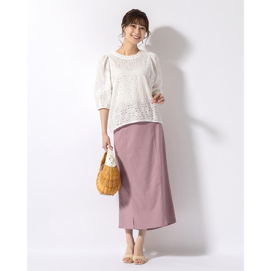 mimigrant ブラウス 2WAYブラウス パフスリーブ レース きれいめ 30代 40代 50代 着やせ 上品 大きいサイズ トールサイズあり tp013-0002 半袖 五分袖 春夏秋 ...