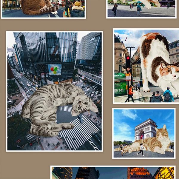 猫柄生地 nora. ジャイアントキャッツ （50cm単位） : 猫雑貨MIMIKOBO - 通販 - Yahoo!ショッピング