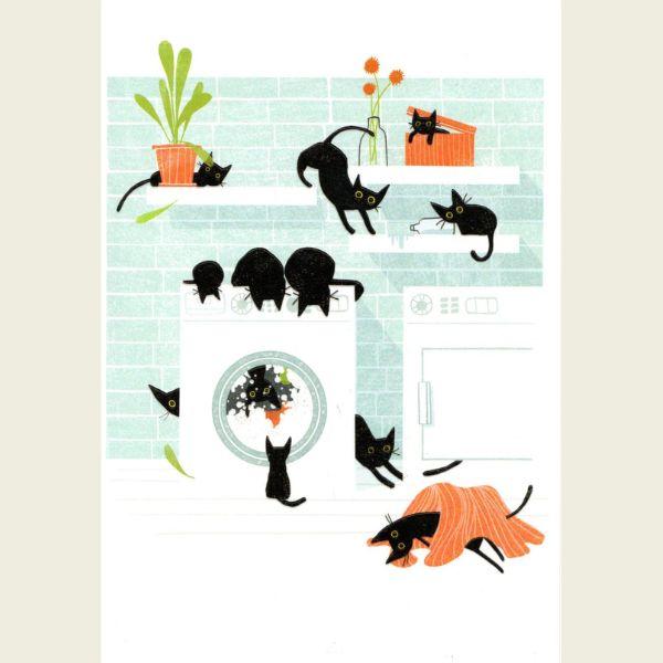 猫の激励カード ランドリールームで : 猫雑貨MIMIKOBO - 通販 - Yahoo!ショッピング