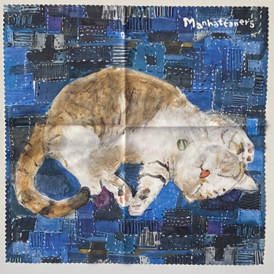 Manhattaner's マンハッタナーズ メガネクロスMAN-36 ミケちゃんと藍染刺し子 猫 : 猫雑貨MIMIKOBO - 通販 - Yahoo!ショッピング