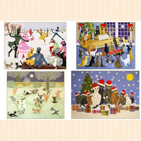 猫のホリデーカードアソートボックス パット・スコット フェスティブキャッツ : psp-002738 : 猫雑貨MIMIKOBO - 通販 - Yahoo!ショッピング