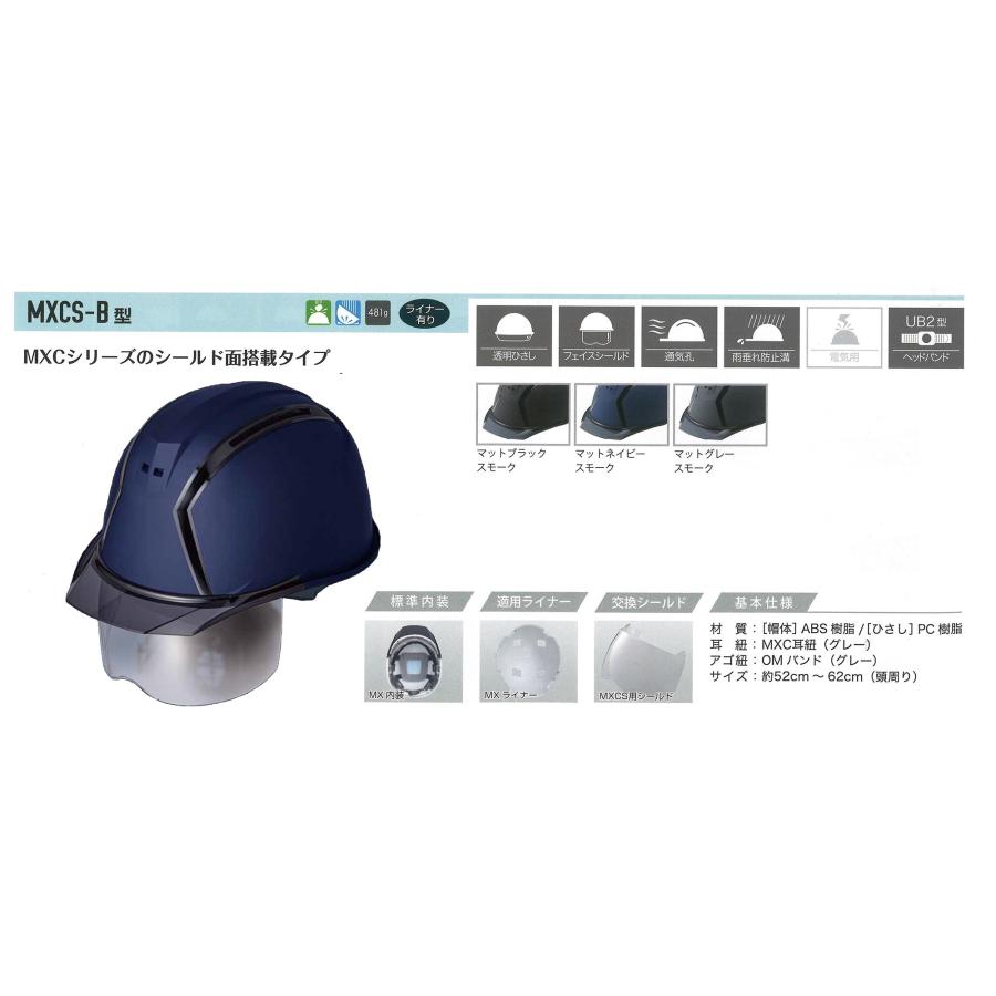 ヘルメットMXCS-B型 フェイスシールド付 マット塗装 通気孔付 防災 工事用ヘルメット : 命一番堂 - 通販 - Yahoo!ショッピング