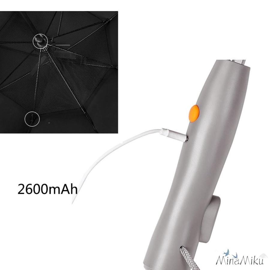 ミスト が 出る 傘 扇風機付き 日傘 日傘ファン付き ミストシャワー 冷感 熱中症対策 ファン ミストが出る日傘 2段階の風力調整 全開直径105cm uvカット : ミナミコウギョウ ...