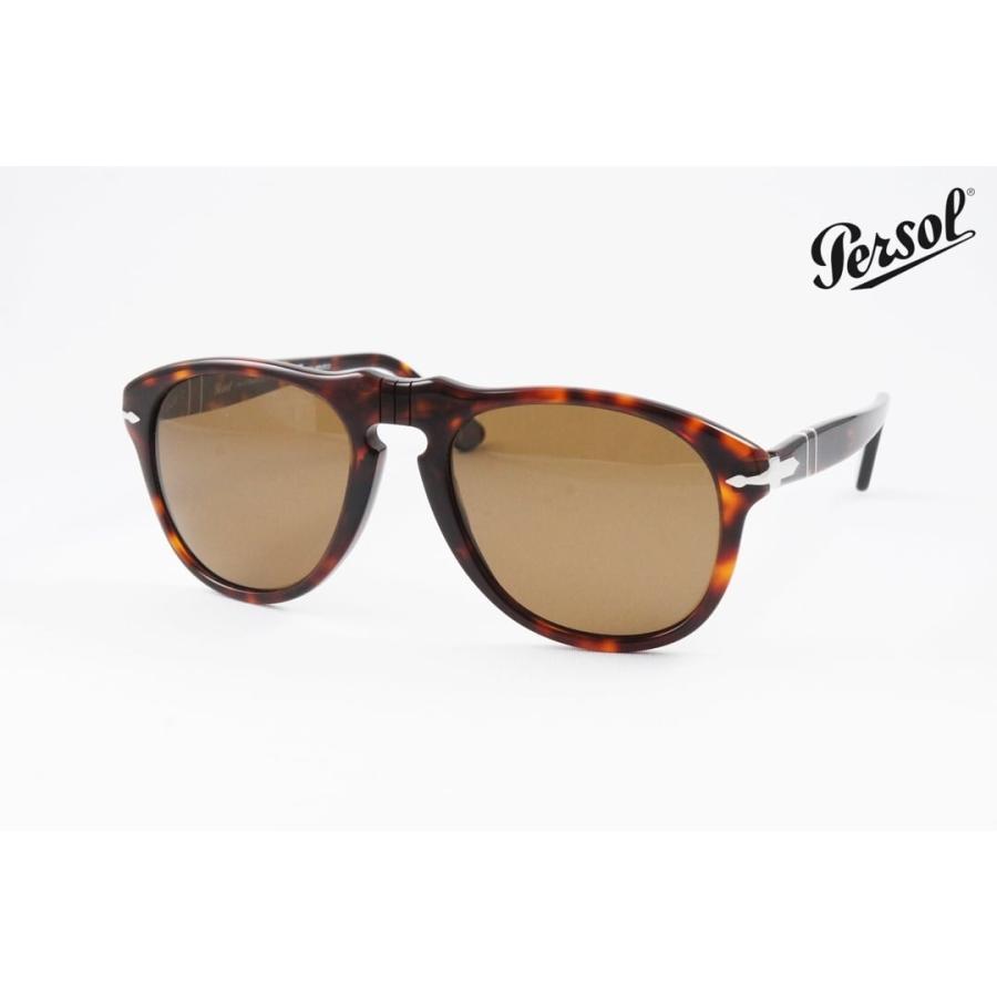 Persol 偏光 サングラス 649 24/57 ティアドロップ フレーム おしゃれ 眼鏡 メガネ ペルソール 正規品 : po649-24 ...