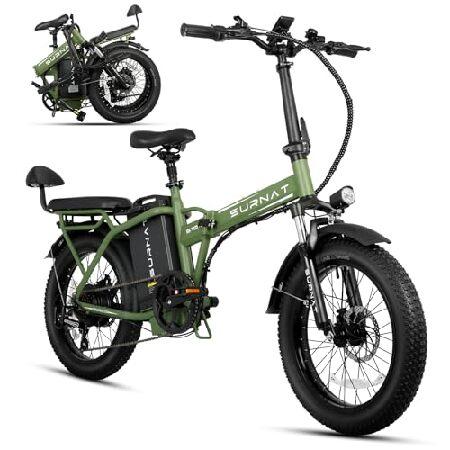 SURNAT Folding Electric Bike - 750W 28MPH Motor Ebike with 48V 32Ah Removable Battery, 20"x3.0 ...