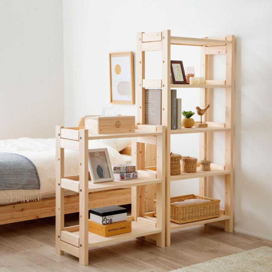源ベッド 木製 ラック 国産ひのき シェルフ ハイタイプ（hinoki-shelf-high） : 源ベッド Yahoo!ショッピング店 ...
