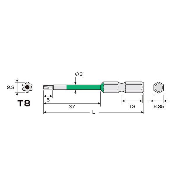 ANEX ヘクスローブカラービット 1本組 T8×65 No.ACTX-0865 [アネックス 兼古製作所] : ミナトワークス - 通販 ...