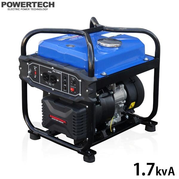 パワーテック 発電機 インバーター ガソリン 1.7kVA 100V PG1700i [ガソリン発電機 防災 災害 非常用 電源 小型] : ミナトワークス - 通販 - Yahoo!ショッピング