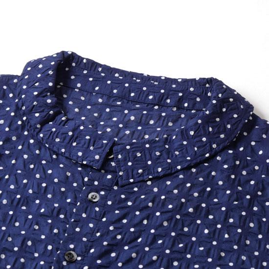 NARU / ナル 80ローンリップルシンプルドット ワイドカラーシャツ 662830 ナルファクトリー 綿100% 半袖 ブラウス 水玉 2025夏 : minatogawaradio ...