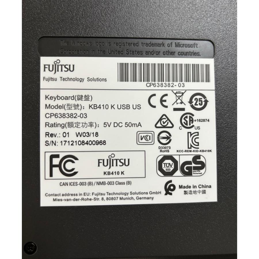 富士通（FUJITSU） 富士通純正 USBキーボード KB410 OADG 109A キーボード 有線 スタンド ブラック ...